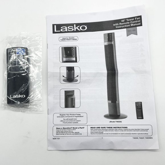 Lasko | Other | Lasko Original Oem Black 5 Button 48 Fan Remote Control ...
